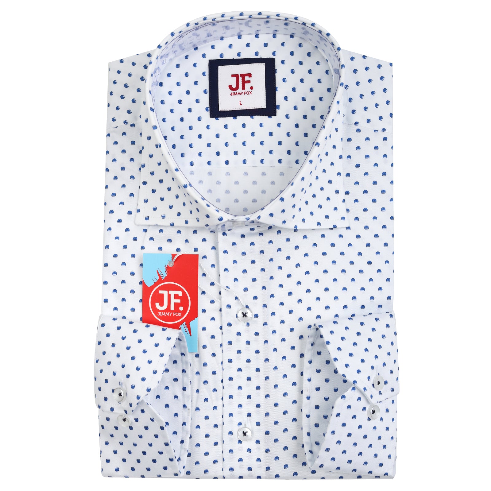 JF803 JIMMY FOX Spotted Print Slim Fit L/S Shirt – Jimmy Fox