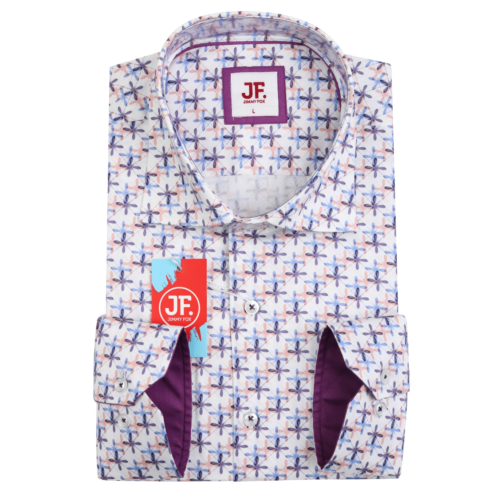 JF850 JIMMY FOX Multi Crosses Print Slim Fit L/S Shirt – Jimmy Fox
